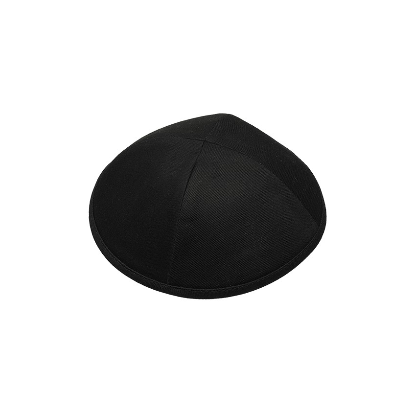 acheter une kippa coton noire 4 parties haute qualité