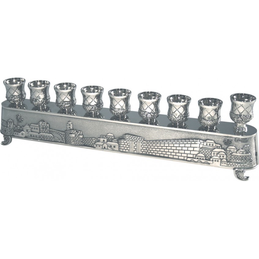 acheter une menorah ou hanoukiah metal format petit pour hanoukah
