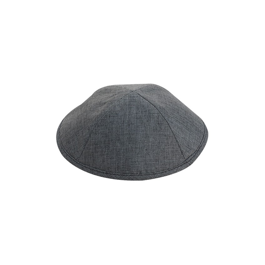 acheter une kippa coton gris anthracite 4 parties haute qualité