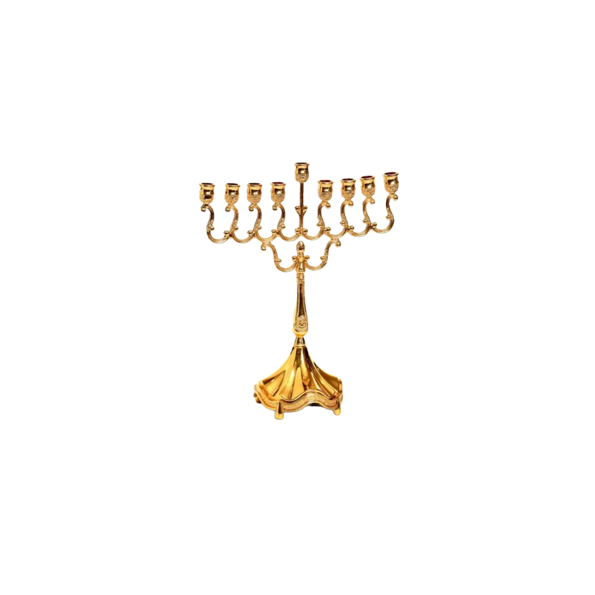 acheter une menorah en métal forat mini pour bougies couleur or