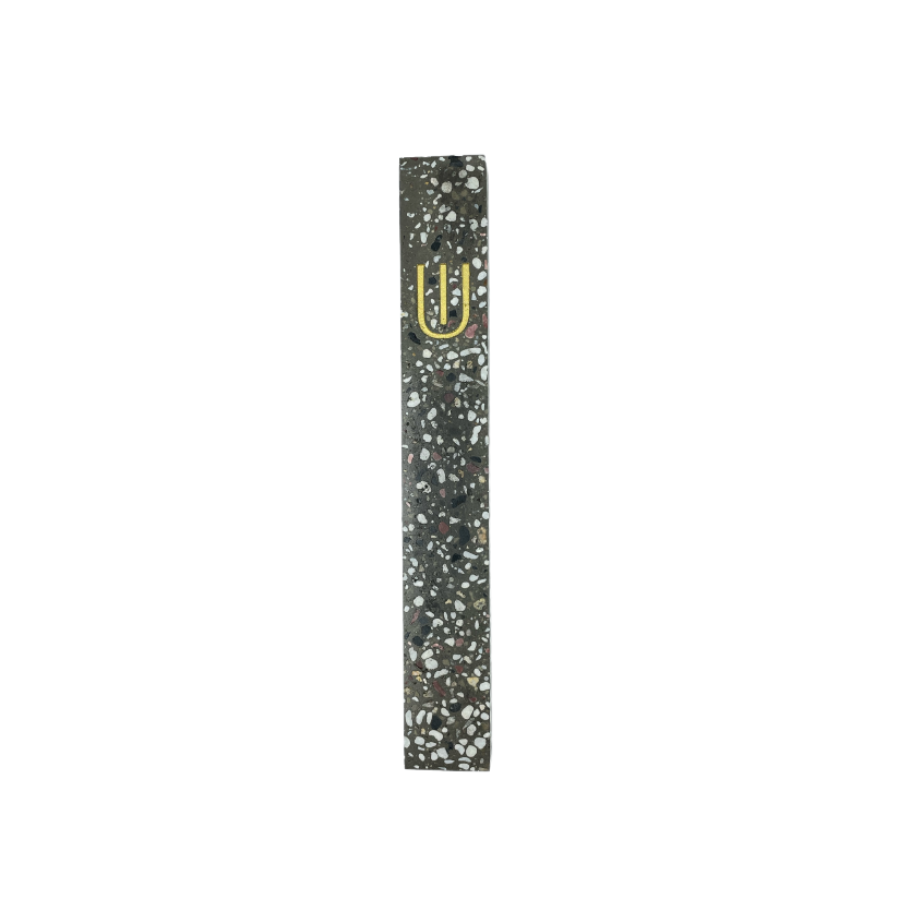 acheter un boitier mezouza design pierre gris marbré parchemin 20cm