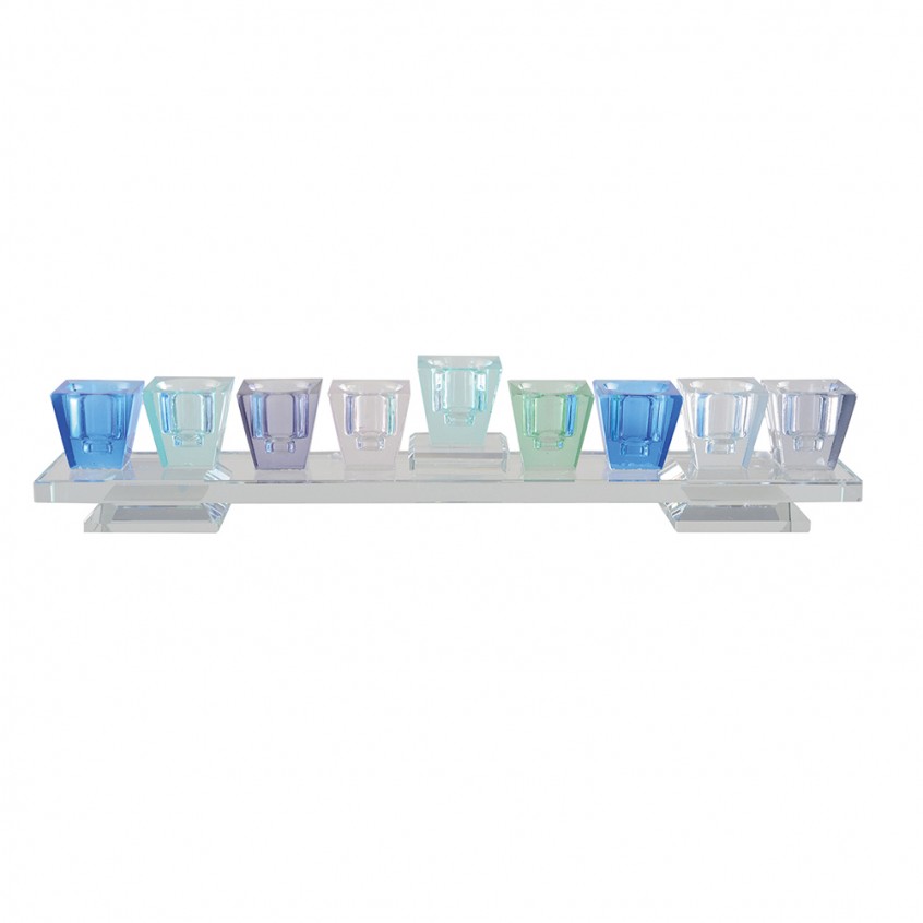 acheter menorah ou hanoukiah cristal colore premier prix pour hanoukah