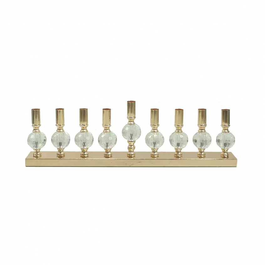 acheter une menorah design couleur or en métal et verre